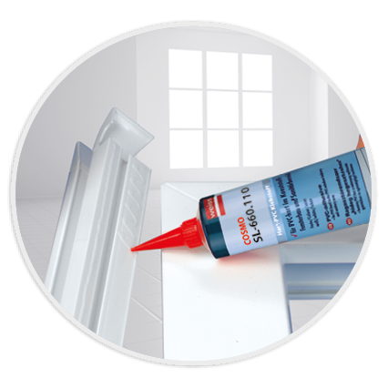 Bonding of additional profiles on plastic windows